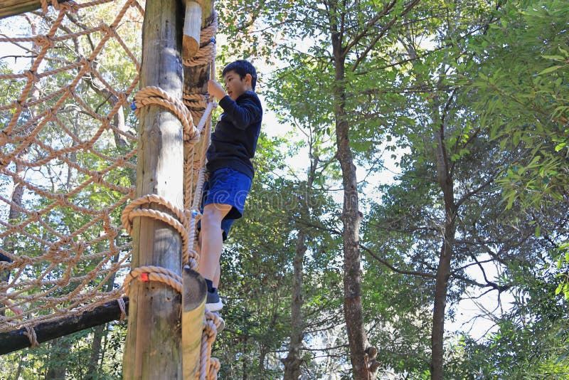 Japanese Junior High School Student Playing with Rope Walking Stock ...