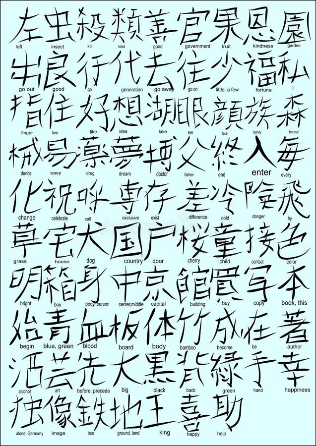 Japanese Kanji Characters stock vector. Illustration of book - 3143576