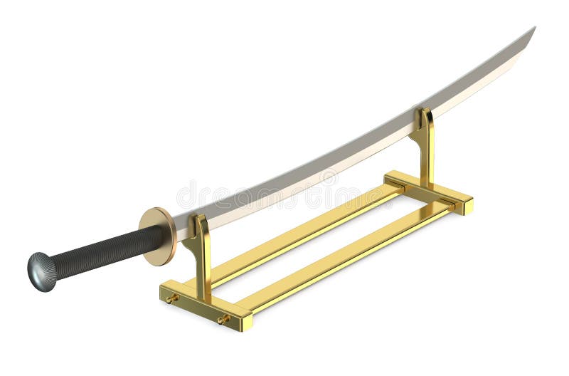 Japanese Katana Swords with White Ribbon on the Japanese Flag ...