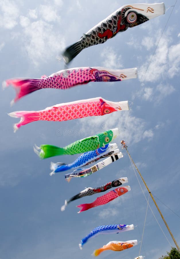 Flying carps-Koinobori stock photo. Image of crafts, matsuri - 726574