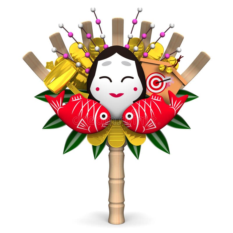 Kumade Ornament with Post Card Stock Illustration - Illustration of ...