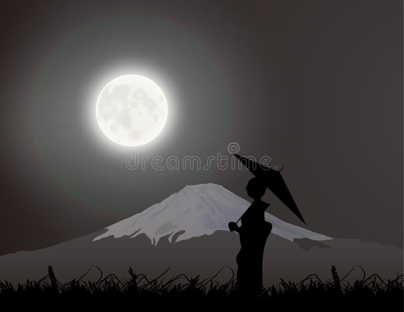 A Japanese Lady, Under the Fujiyama Stock Vector - Illustration of ...