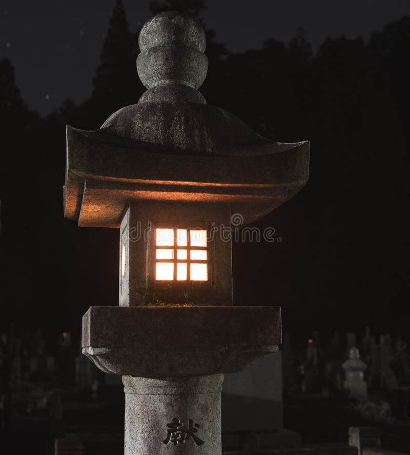Old Japanese lamp and tree stock photo. Image of branches - 28262516