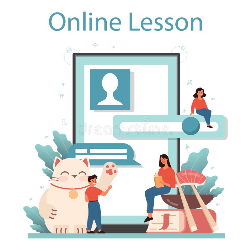 Japanese Learning Online Service or Platform. Language School Stock ...