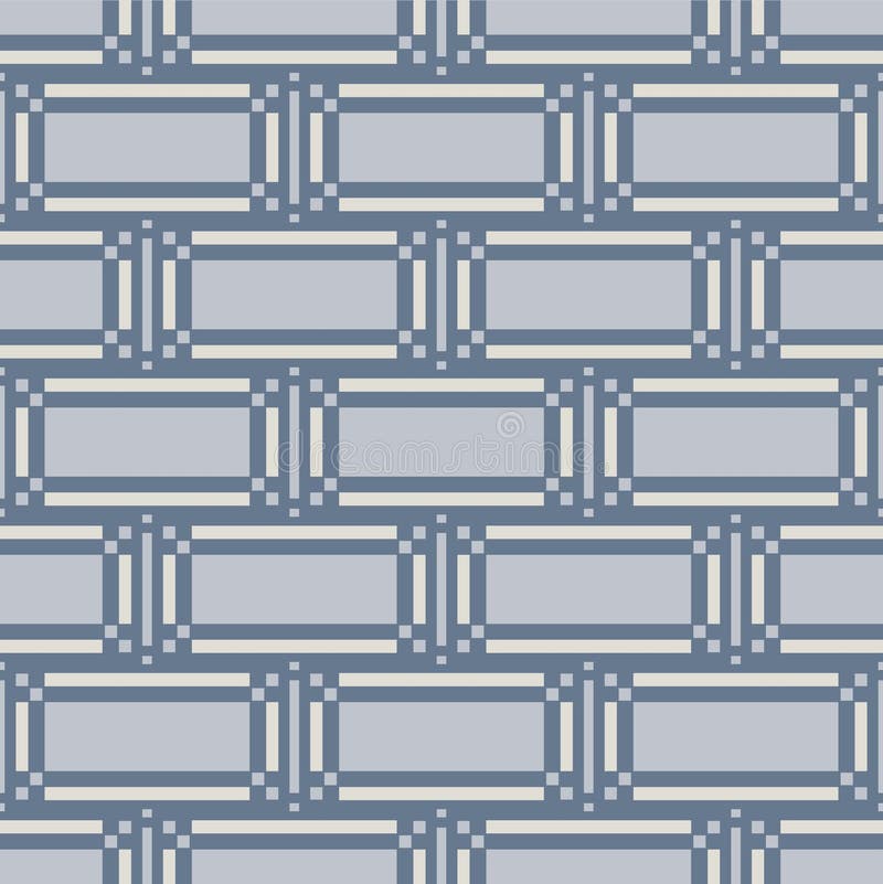 Japanese Line Brick Vector Seamless Pattern Stock Vector - Illustration ...