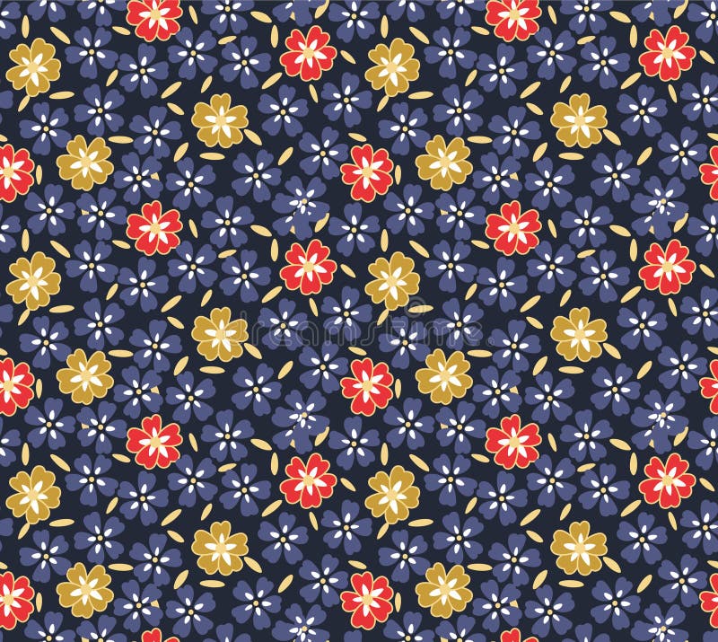 Japanese Luxury Flower Fall Vector Seamless Pattern Stock Vector ...