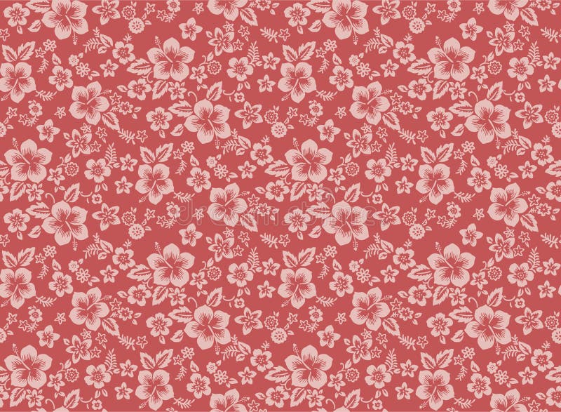 Japanese Luxury Hibiscus Flower Vector Seamless Pattern Stock Vector ...