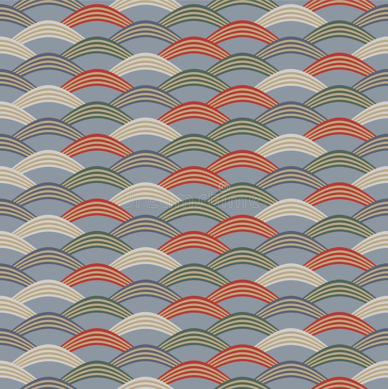 Japanese Luxury Ocean Wave Vector Seamless Pattern Stock Vector ...