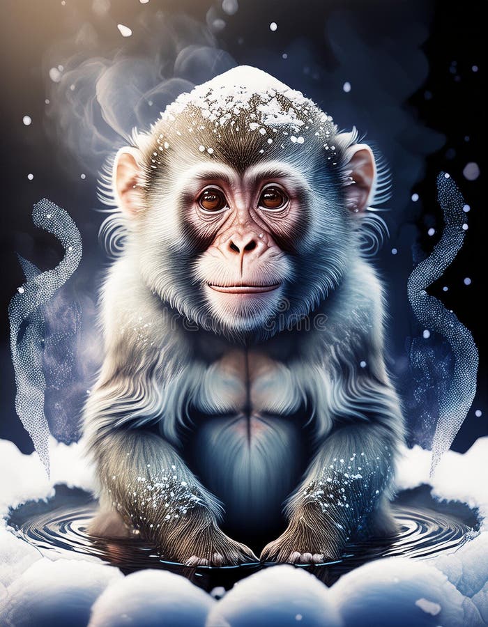 Japanese Macaque Winter Isolated Stock Image - Image of cute, winter ...