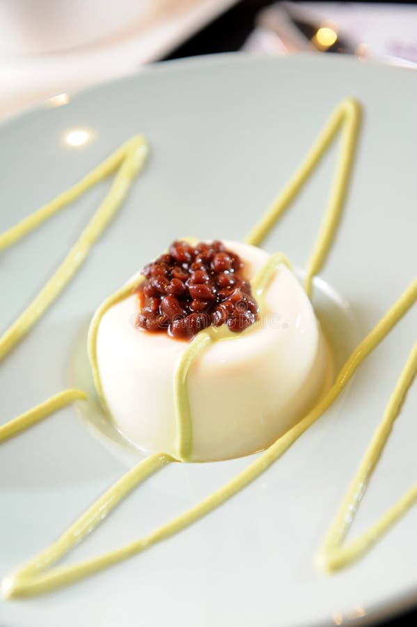 Japanese Macha Mousse with Red Bean Stock Image - Image of dessert ...
