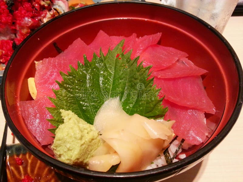 Japanese Maguro don stock image. Image of sashimi, rice - 49839709