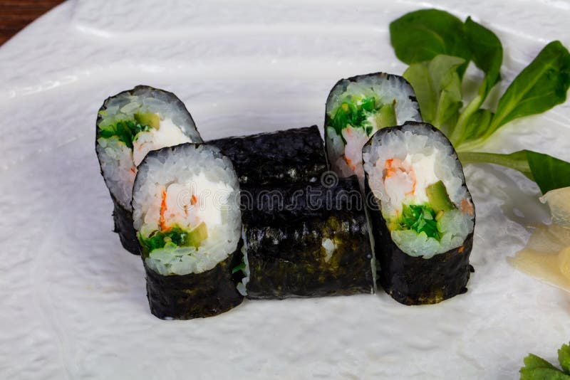 Maki roll with crab stock image. Image of rolls, meal - 120469585