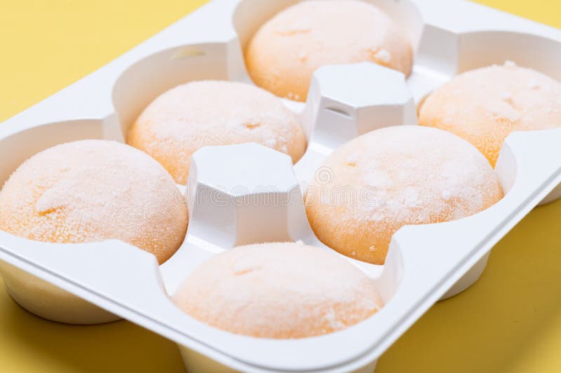 Japanese Mango Ice Cream Mochi Stock Photo - Image of round, white ...