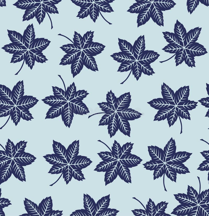 Seamless Texture With Maple Plant Motif Stock Vector - Illustration of ...