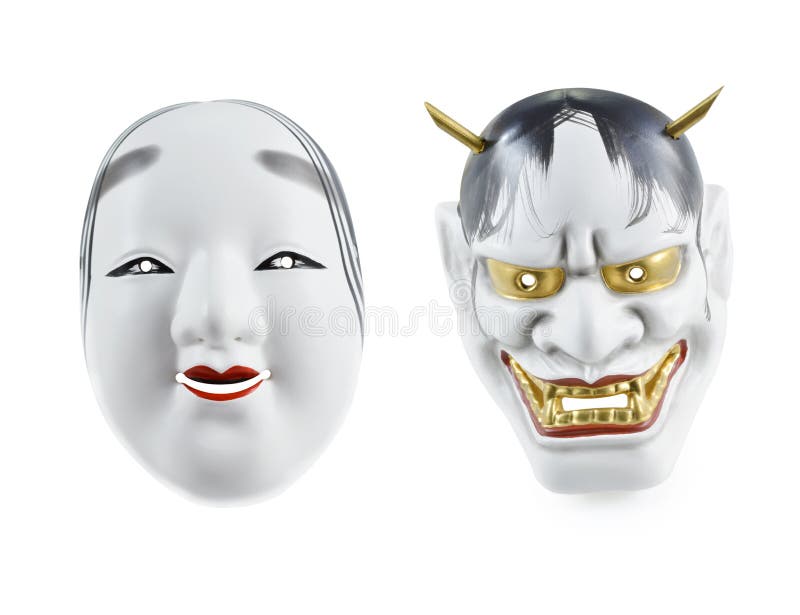 Japanese Mask Isolated Over White Background Stock Illustration ...