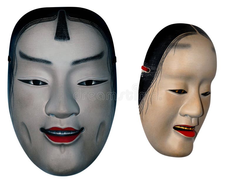Japanese masks stock image. Image of wooden, oval, lips - 3512011
