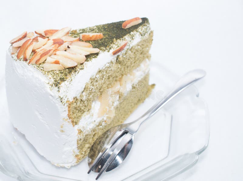 Japanese Matcha Green Tea Cake Stock Photo - Image of yellow, sweet ...