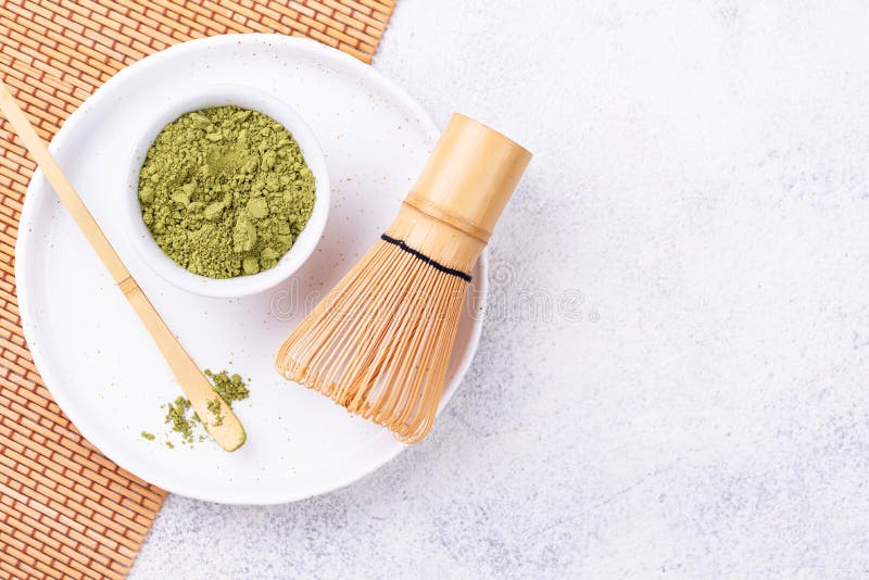 Japanese Matcha Green Tea Powder Stock Photo - Image of chashaku ...