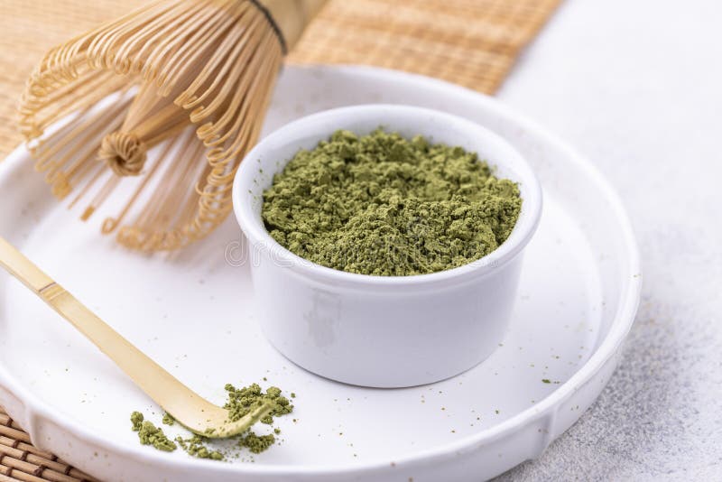 Japanese Matcha Green Tea Powder Stock Image - Image of concept, drink ...