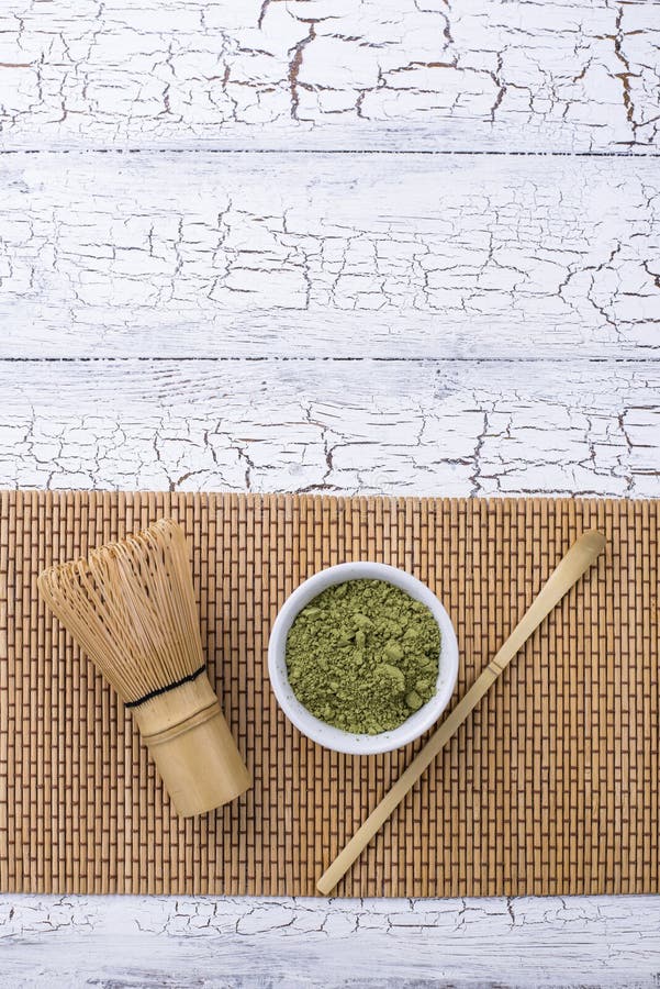 Japanese Matcha Green Tea Powder Stock Image - Image of bamboo ...