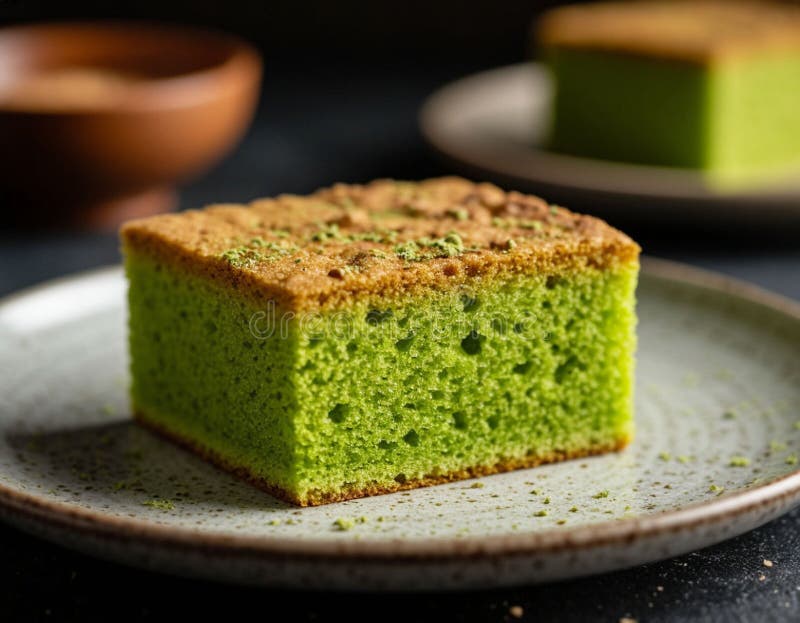 Japanese Matcha Sponge Cake, AI Generated. Stock Illustration ...