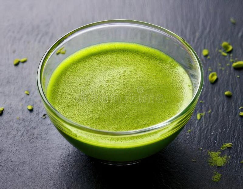 Japanese Matcha Tea in a Transparent Bowl Stock Illustration ...
