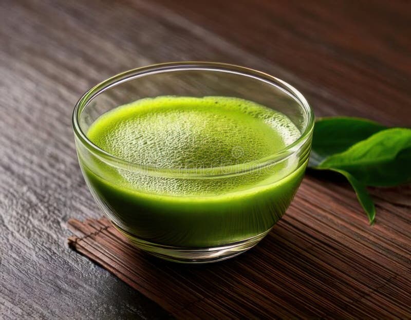 Japanese Matcha Tea in a Transparent Bowl Stock Illustration ...