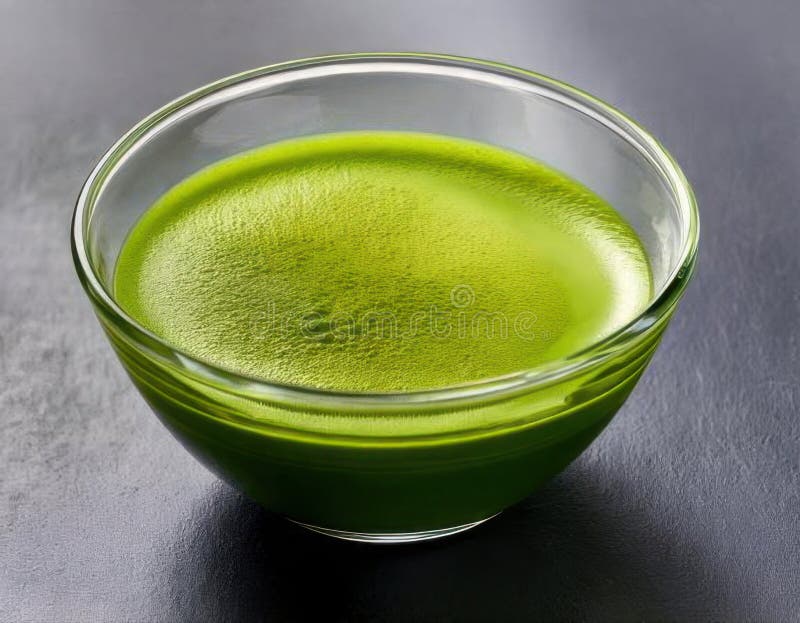 Japanese Matcha Tea in a Transparent Bowl Stock Illustration ...
