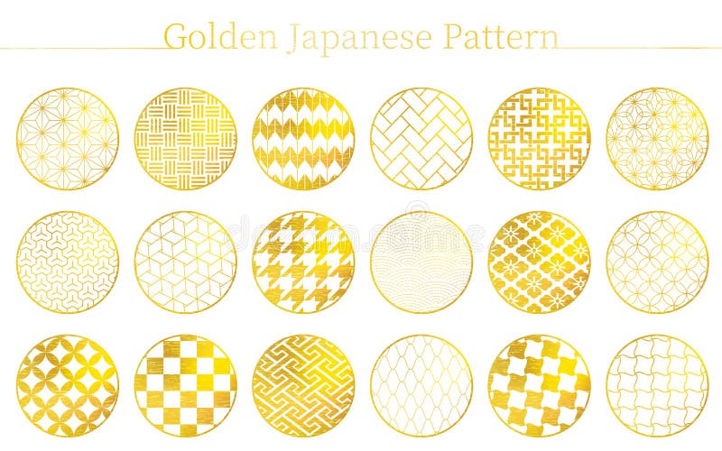 Japanese Material, 18 Japanese Patterns in Gold (with Japanese Textures ...