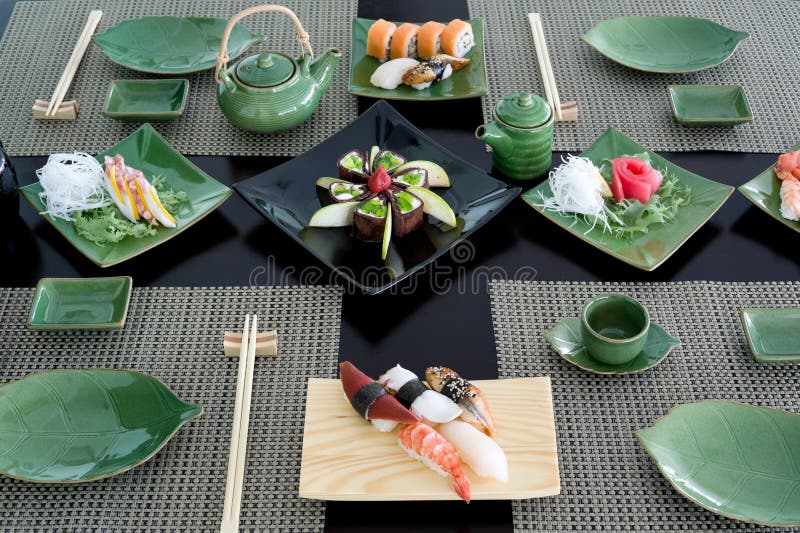 Japanese meal stock photo. Image of table, tableware - 14884396