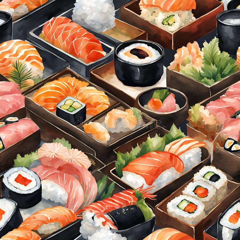 Japanese menu Bento box stock illustration. Illustration of japanese ...