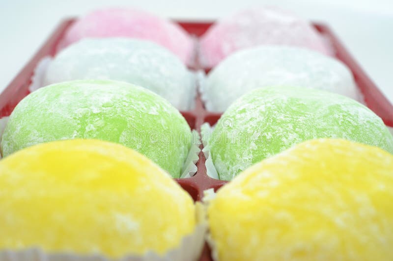Japanese Mochi stock image. Image of pink, isolated, green - 36172827