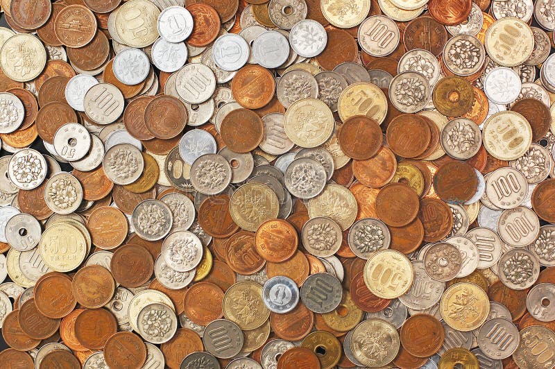 Japanese money coins stock image. Image of currency, gold - 23195935