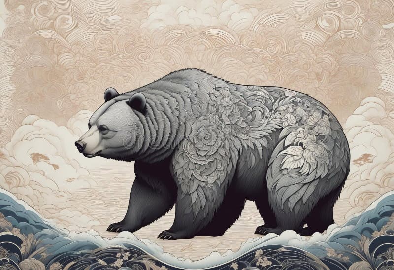 Japanese Mythical Bear Illustrations Stock Illustration - Illustration ...