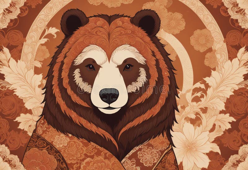 Japanese Mythical Bear Illustrations Stock Illustration - Illustration ...