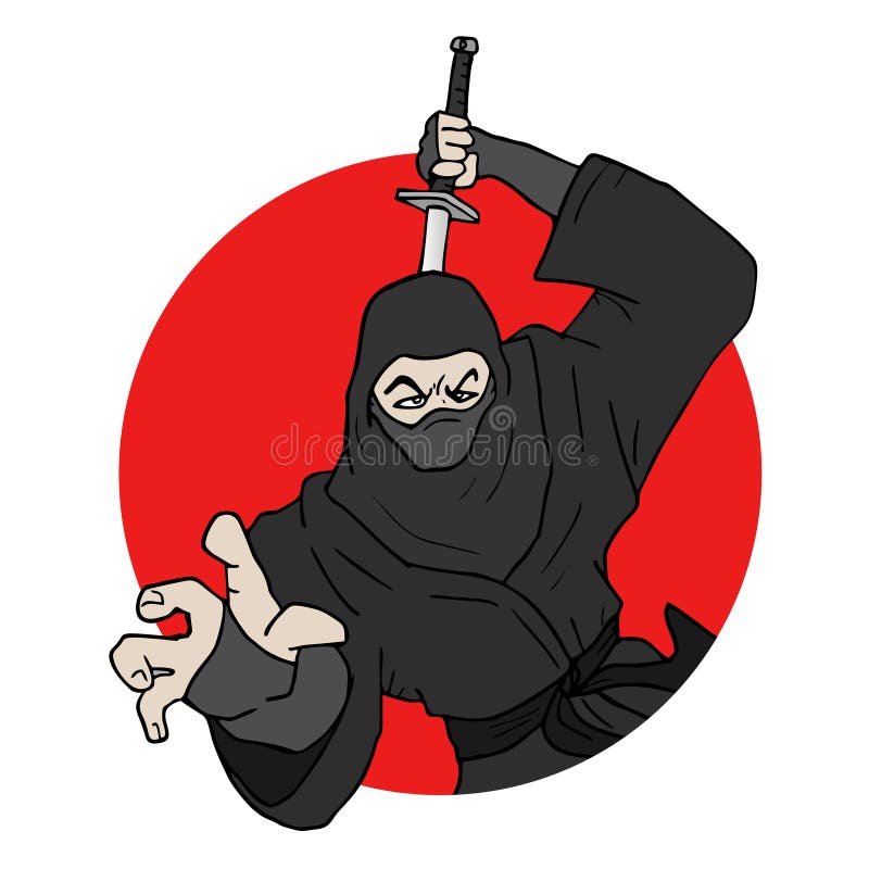 Japanese Ninja Illustration Stock Vector - Illustration of fighter ...