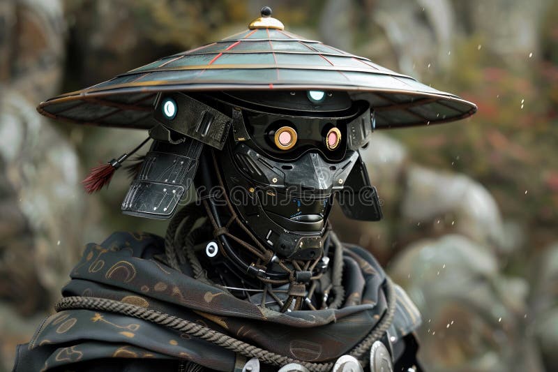 Japanese Ninja Warrior Dressed in Samurai Clothes Holding a Sharp Sword ...