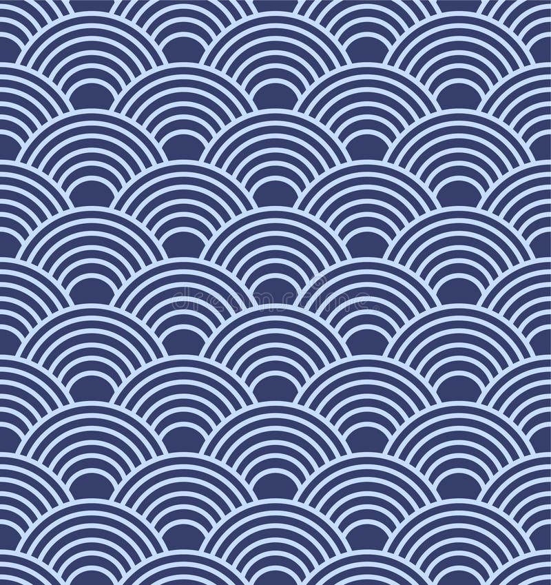Japanese Ocean Wave Seamless Pattern Stock Vector - Illustration of ...