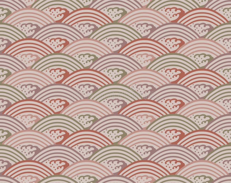 Japanese Ocean Wave Vector Seamless Pattern Stock Vector - Illustration ...