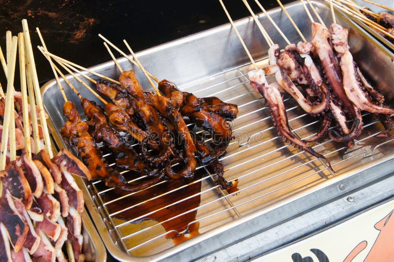 Japanese Octopus Food Store Editorial Image - Image of fish, market ...