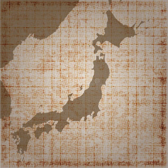 The Japanese Old Map, Flat Vector Illustration Stock Vector ...