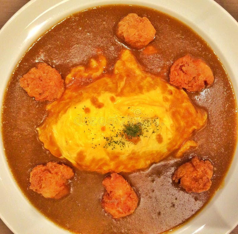Japanese Omelette Curry Rice Stock Photo - Image of omelette, japanese ...