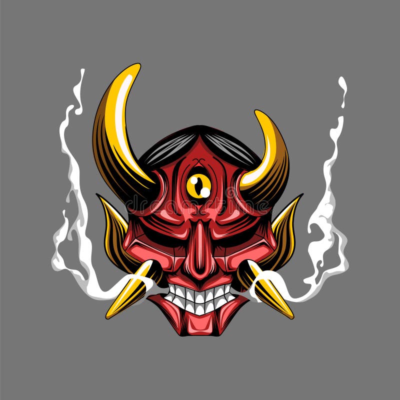 Japanese oni mask stock vector. Illustration of tattoo - 306152865