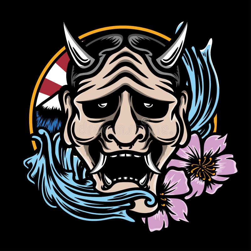 Japanese Oni Mask Vector Illustration Stock Vector - Illustration of ... Japanese Oni Mask Vector Illustration Stock Vector - Illustration of ...