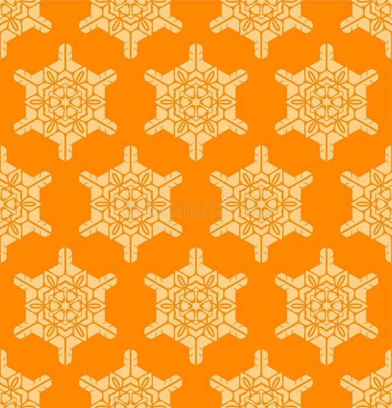 Japanese Orange Snowflake Vector Seamless Pattern Stock Vector ...