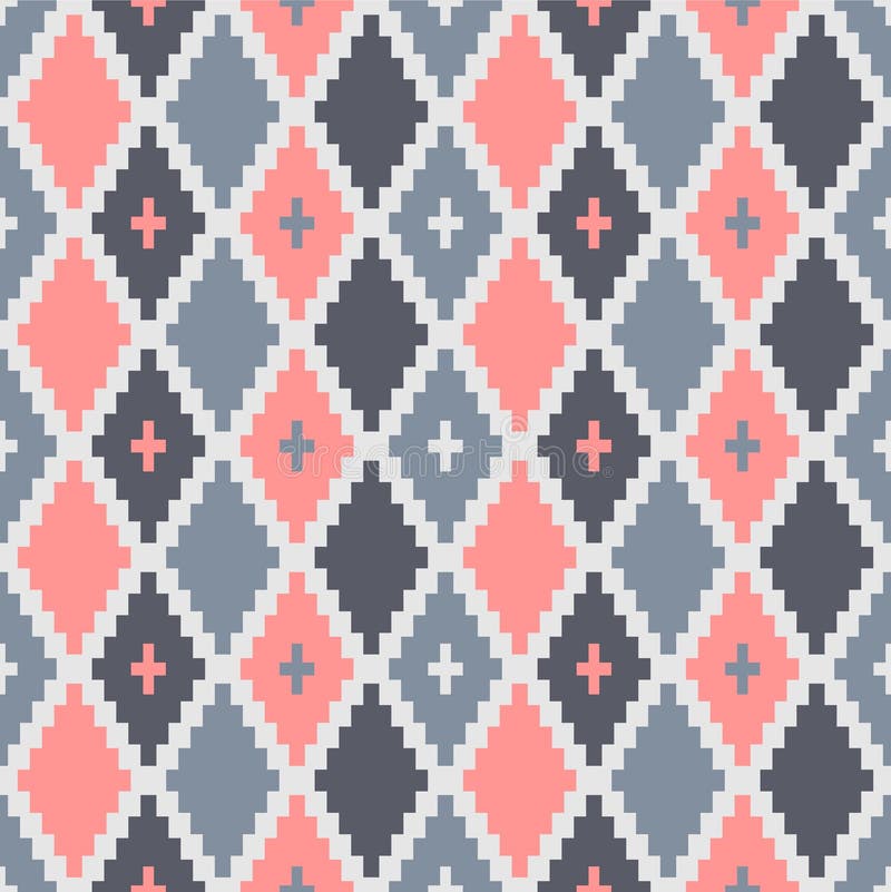 Japanese Pastel Pixel Diamond Vector Seamless Pattern Stock Vector ...