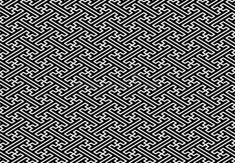 Vector Japanese Monochrome Seamless Vintage Pattern. Horizontally and ...