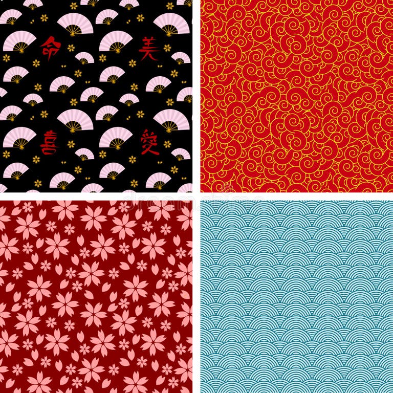 Japanese Kimono Patterns Vector Stock Illustrations – 795 Japanese ...