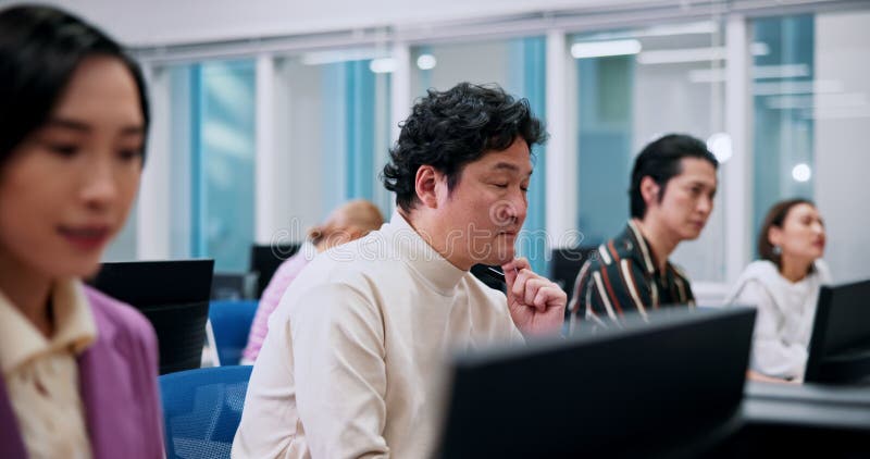 Japanese People, Students and Computer Science in Lab for Lesson ...