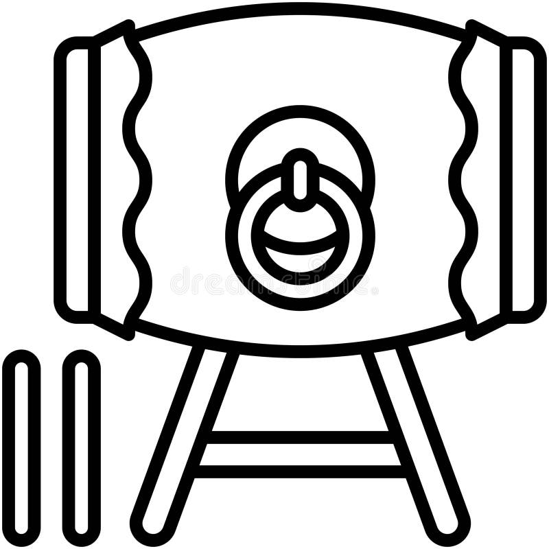 Japanese Percussion Instruments Icon, Japanese New Year Related Vector ...
